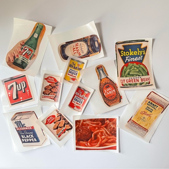 Upcycled | Office | Upcycled Handmade Food Stickers From Vintage ...